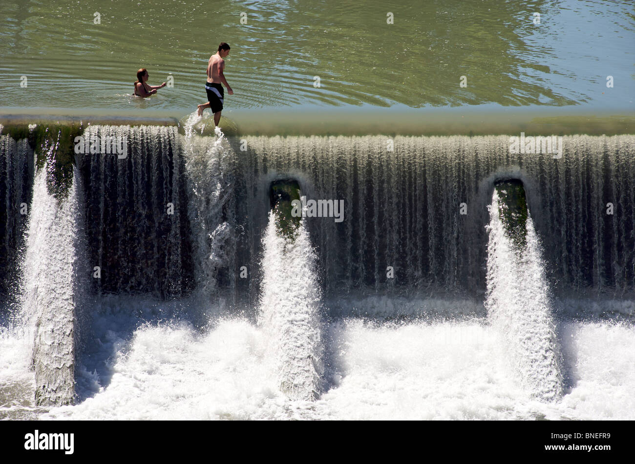 People walk near river view hi-res stock photography and images - Alamy