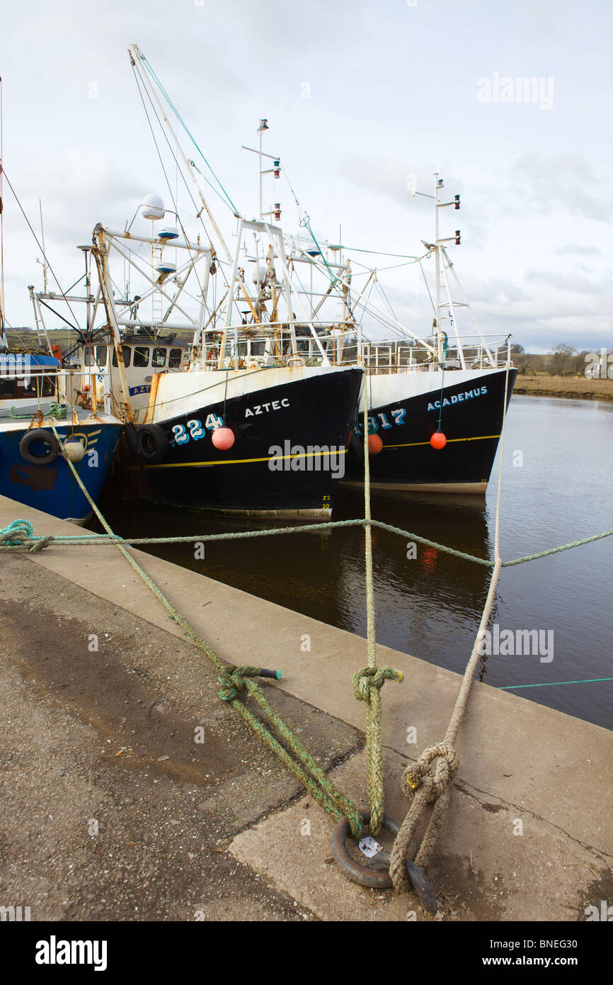 Fishing boats moored in Kirkcudbright harbour, Dumfries & Galloway ...