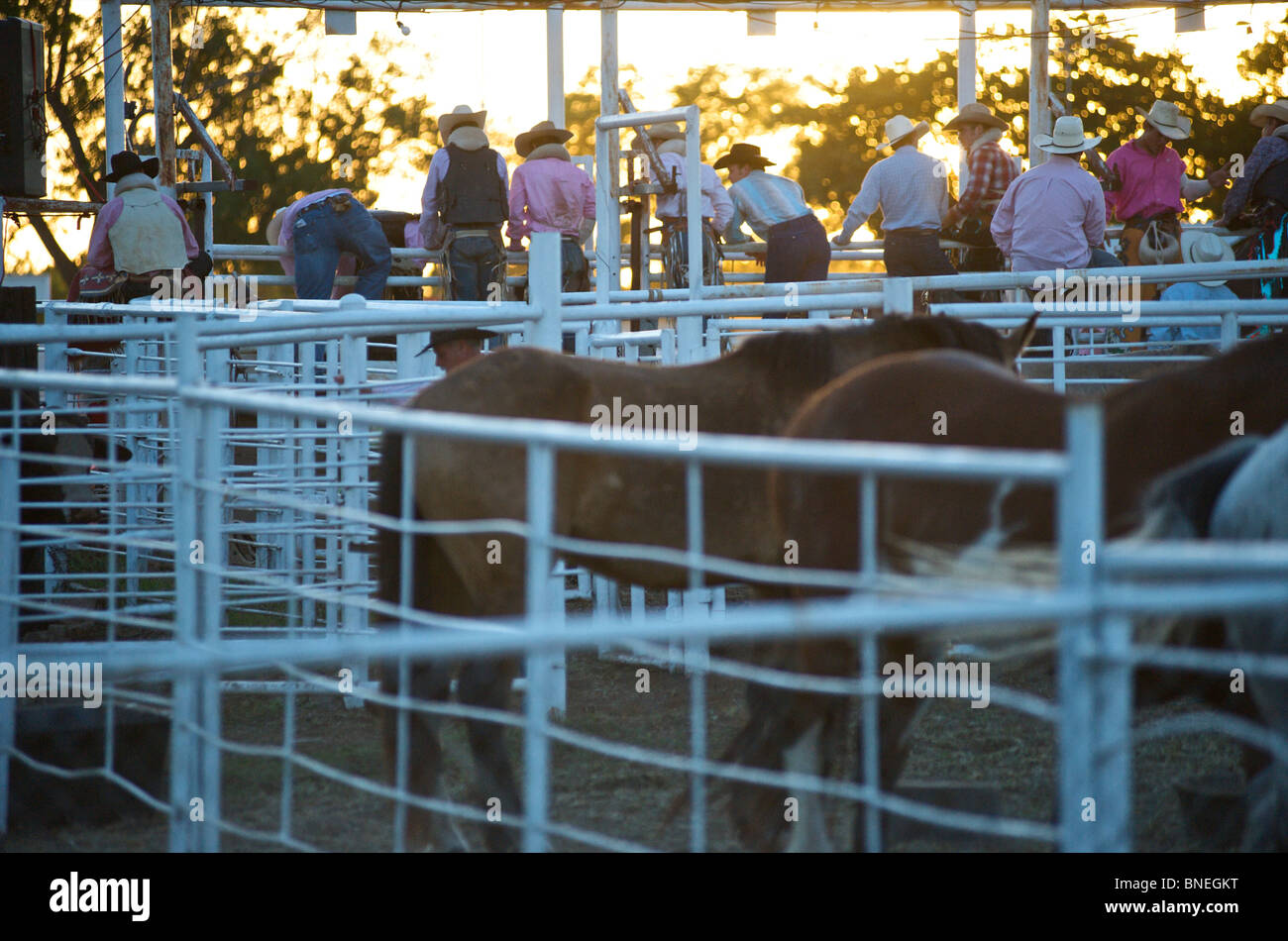 Cowboy members of PRCA at rodeo event in Bridgeport Texas, USA Stock ...