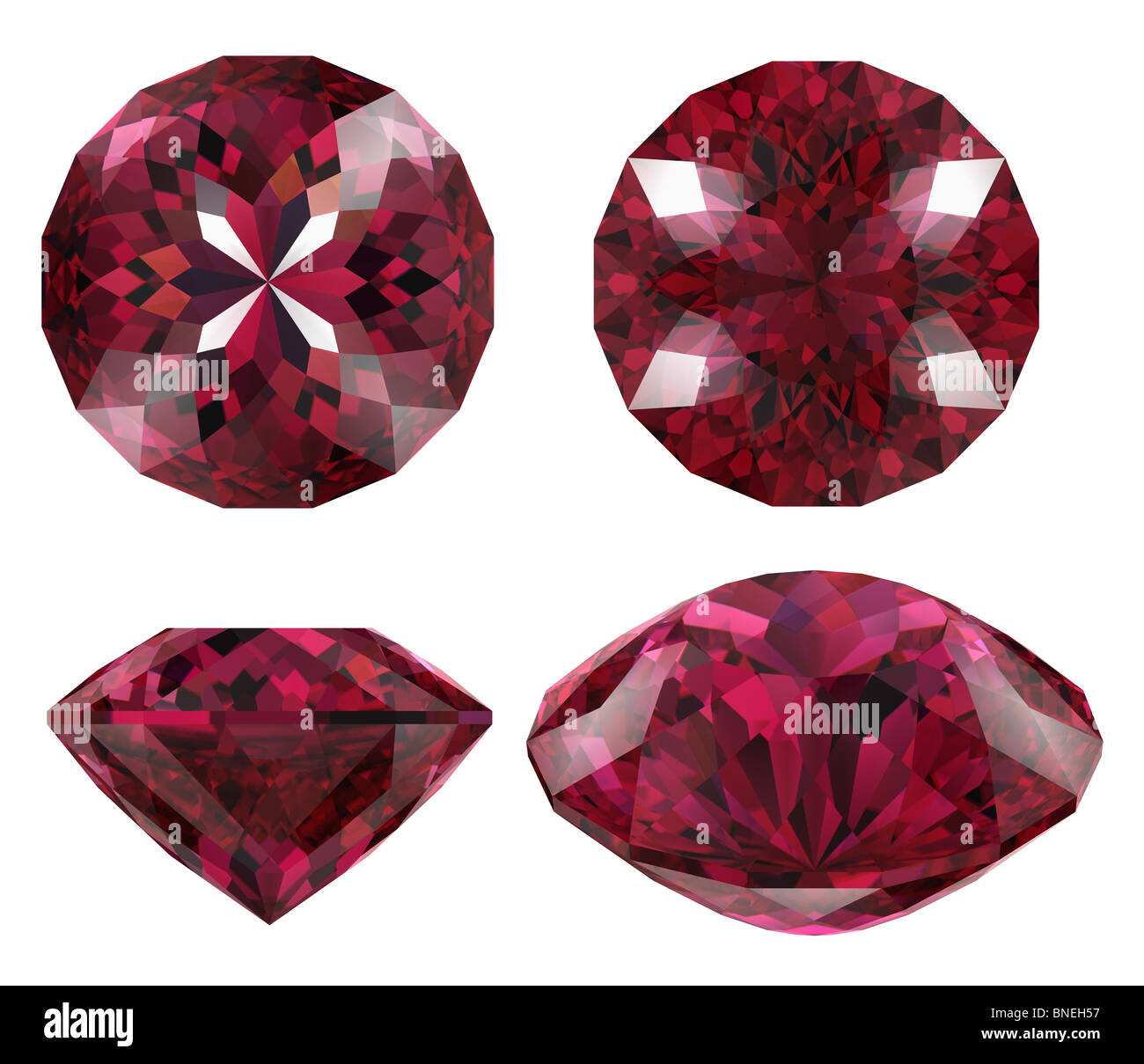 Ruby cut jewel isolated on white background Stock Photo - Alamy