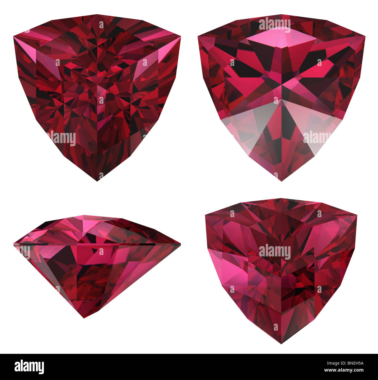 ruby triangle cut shape isolated Stock Photo - Alamy