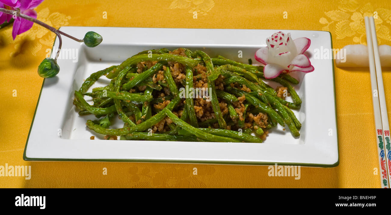 Chinese Food on a Plate, Vegetables, Asian Restaurant, Close up ...
