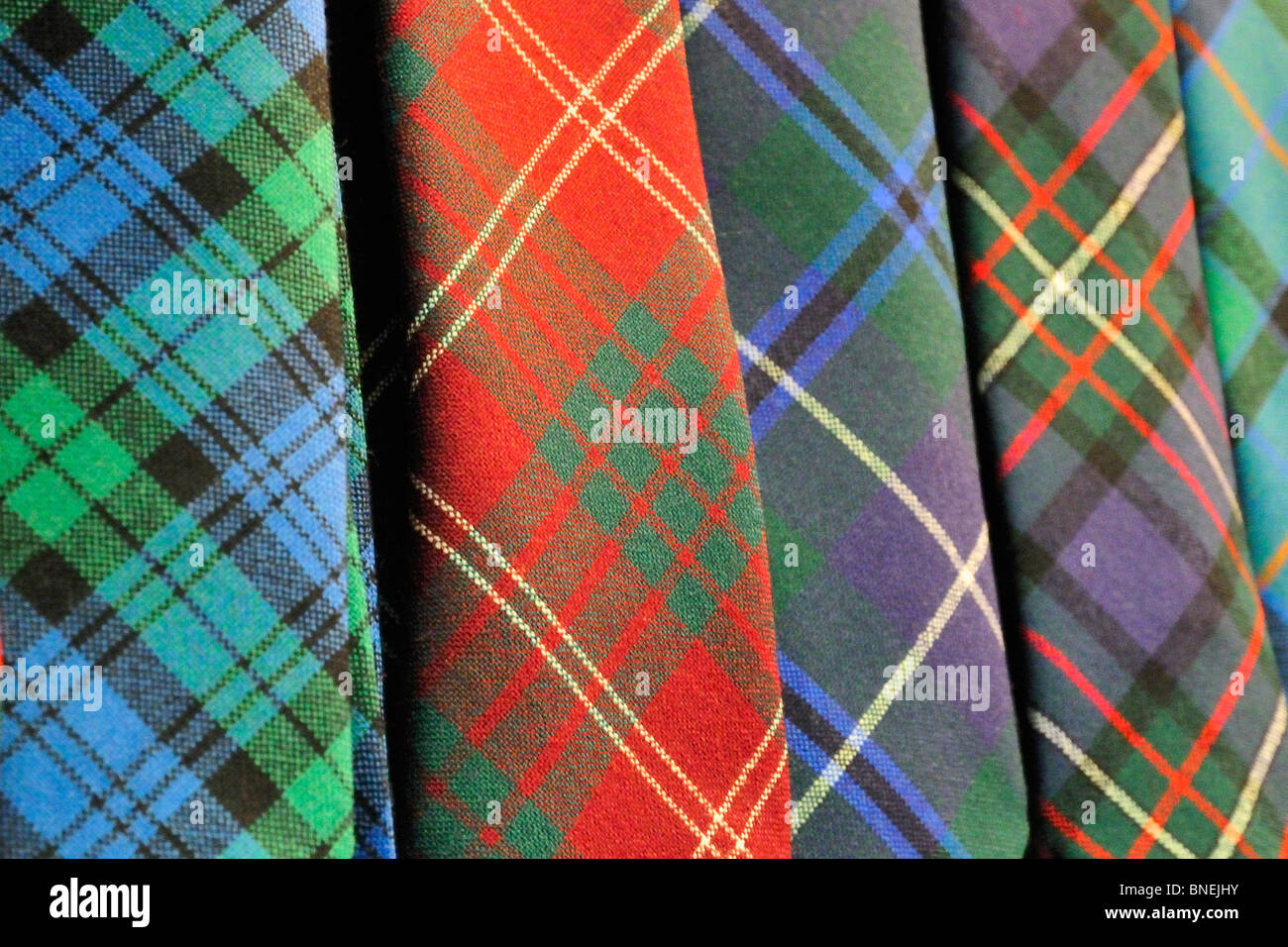 Ties with a tartan pattern Stock Photo - Alamy