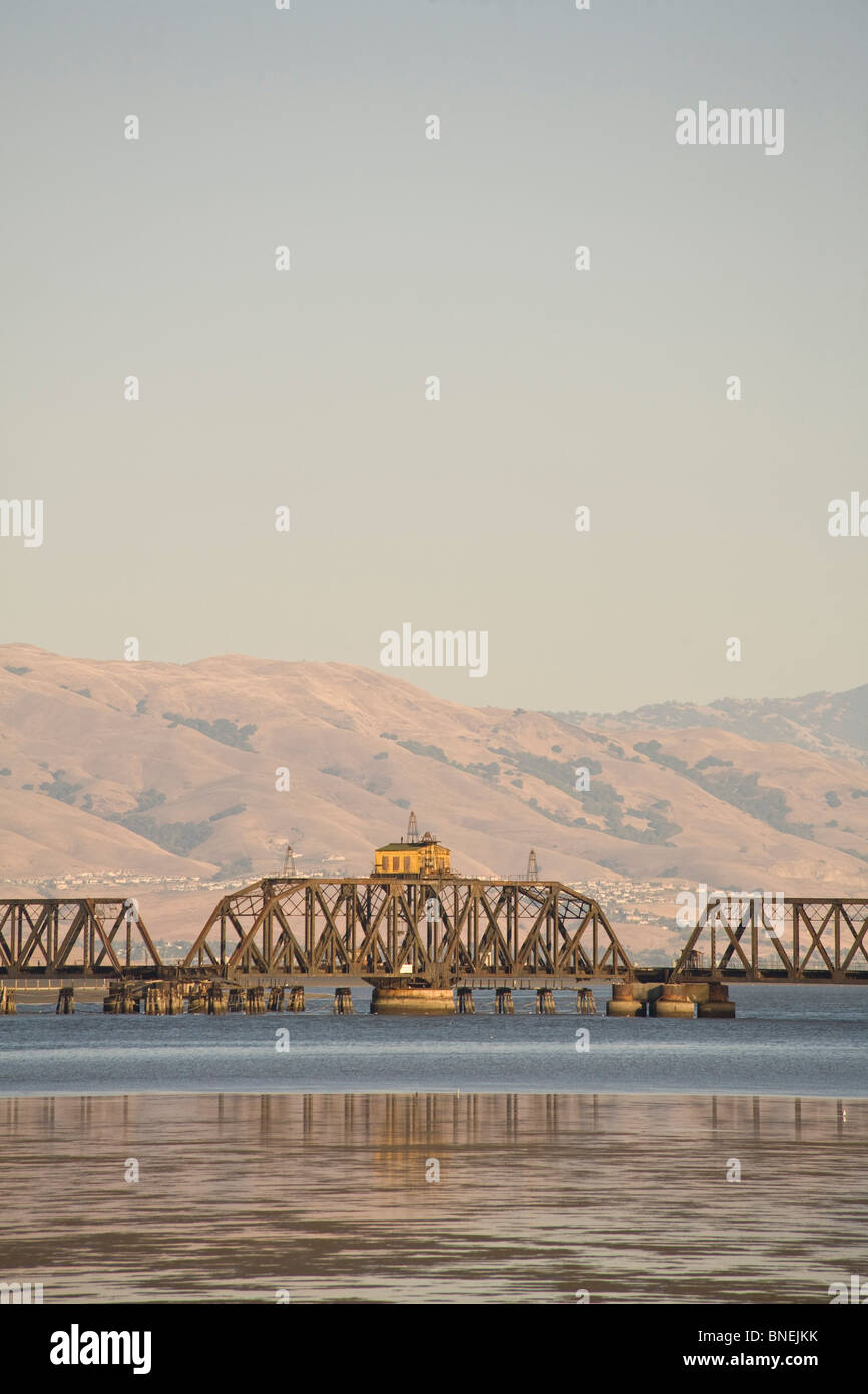 Dumbarton Rail Bridge connecting Fremont with Menlo Park Stock Photo ...