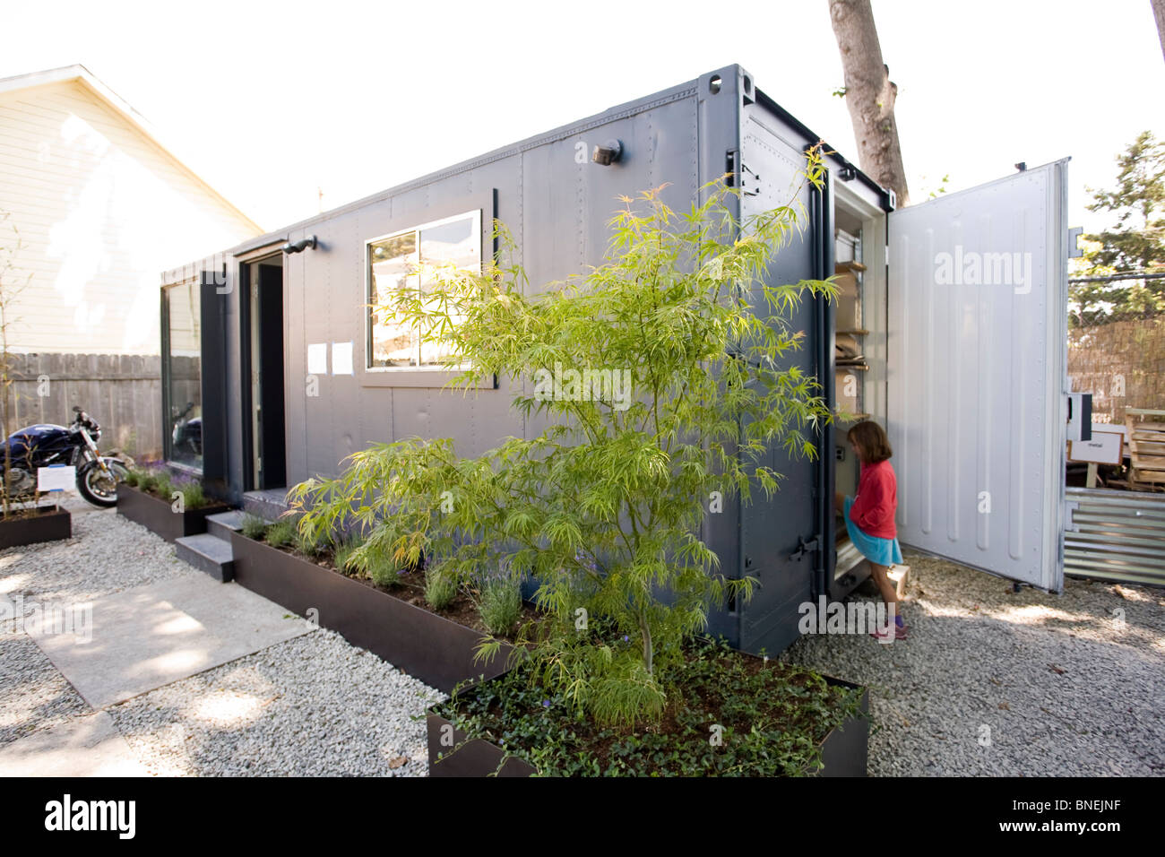 Shipping Container converted to office, Oakland, CA Stock Photo - Alamy