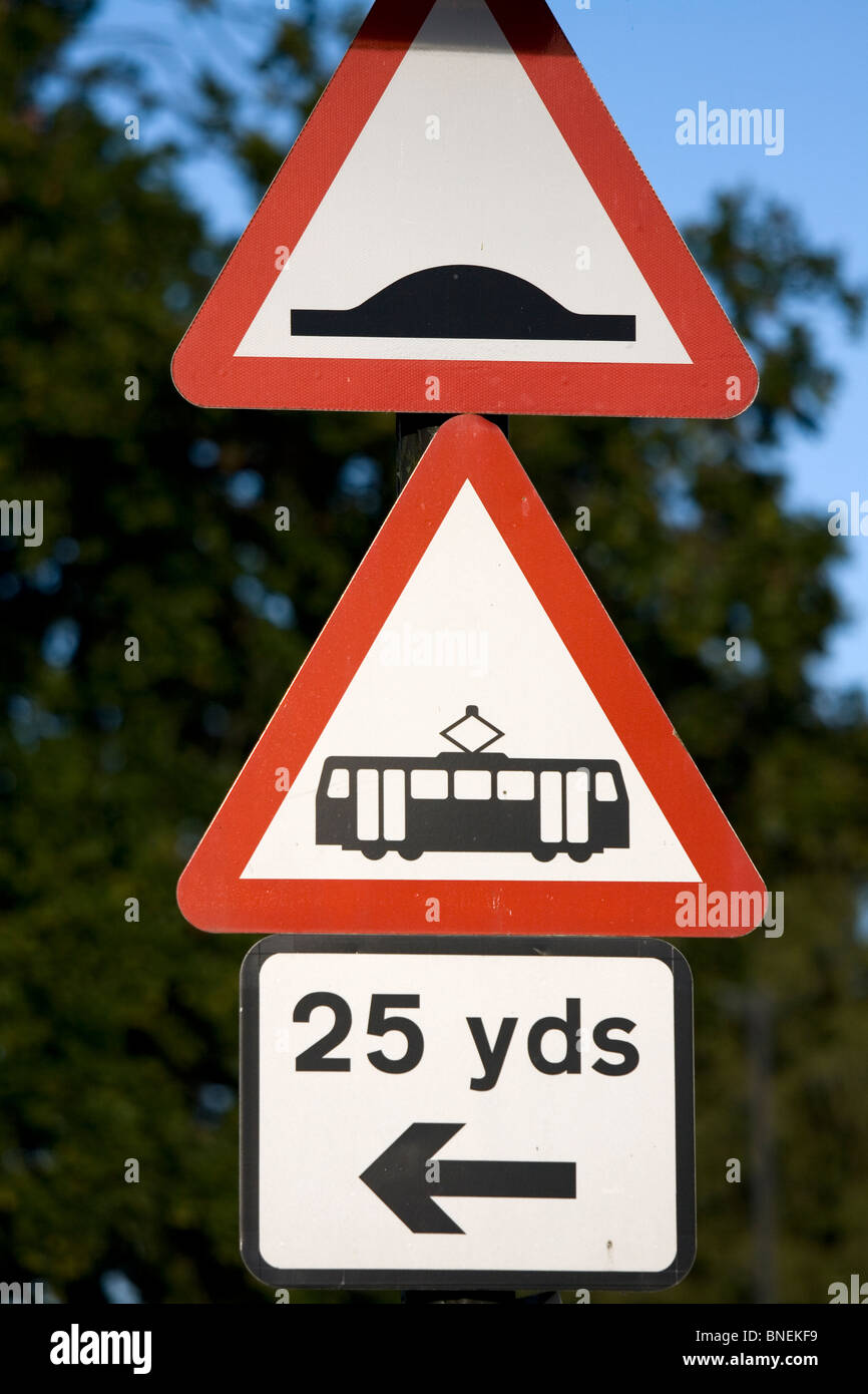 Tram safety sign hi-res stock photography and images - Alamy