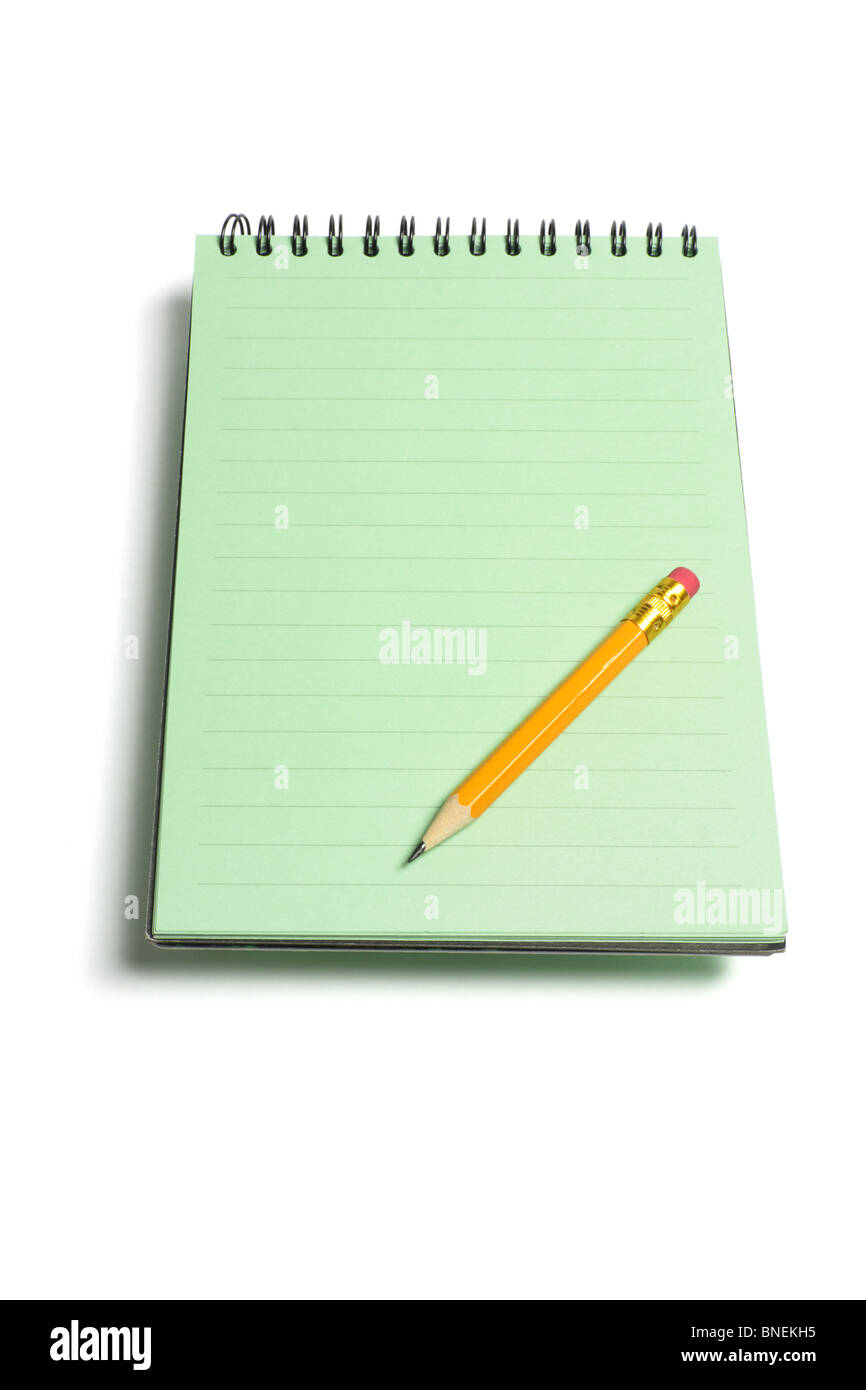 Blank note book pencil Cut Out Stock Images & Pictures - Alamy