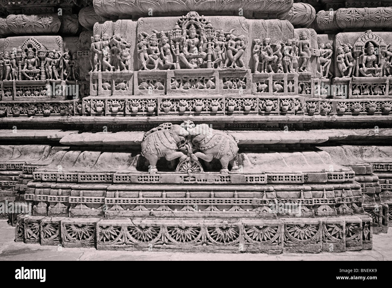 Sculptures, Sun Temple, Ranakpur Stock Photo - Alamy