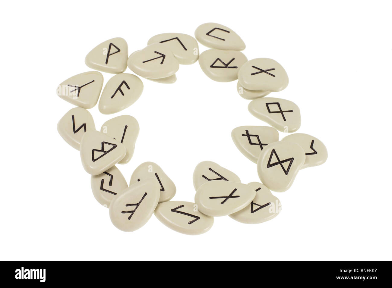 Rune Stones Arranged in Circle Stock Photo - Alamy