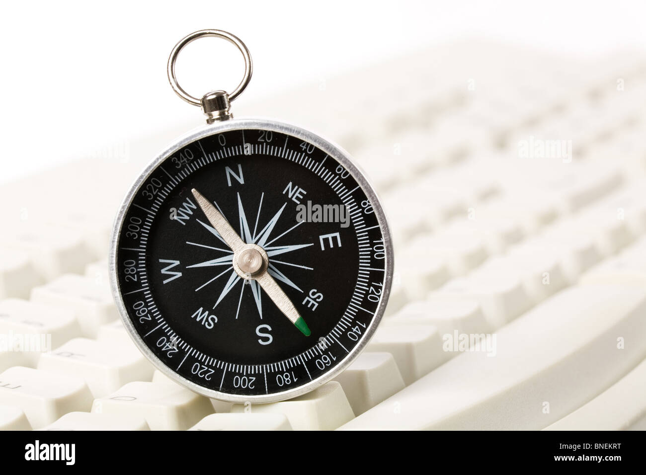 Computer Keyboard and Compass, internet concept Stock Photo - Alamy