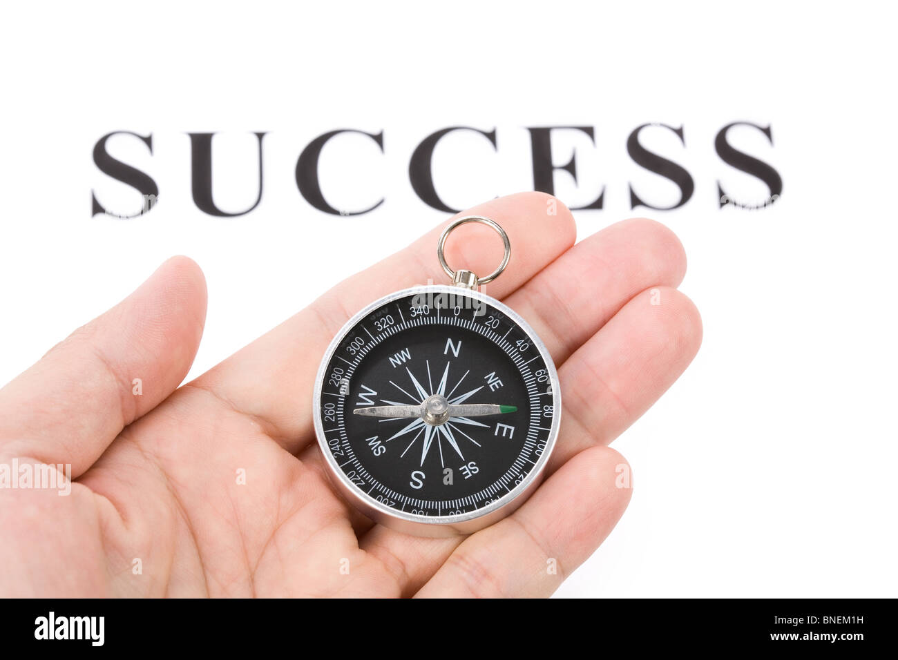 headline success and Compass, concept of choice Stock Photo - Alamy