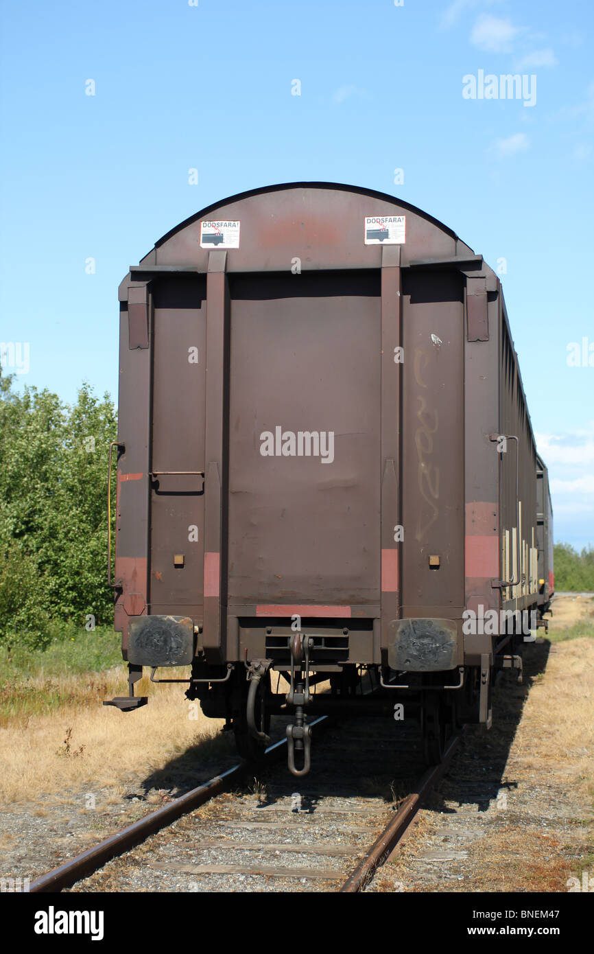 old freight cars in railyard Stock Photo - Alamy
