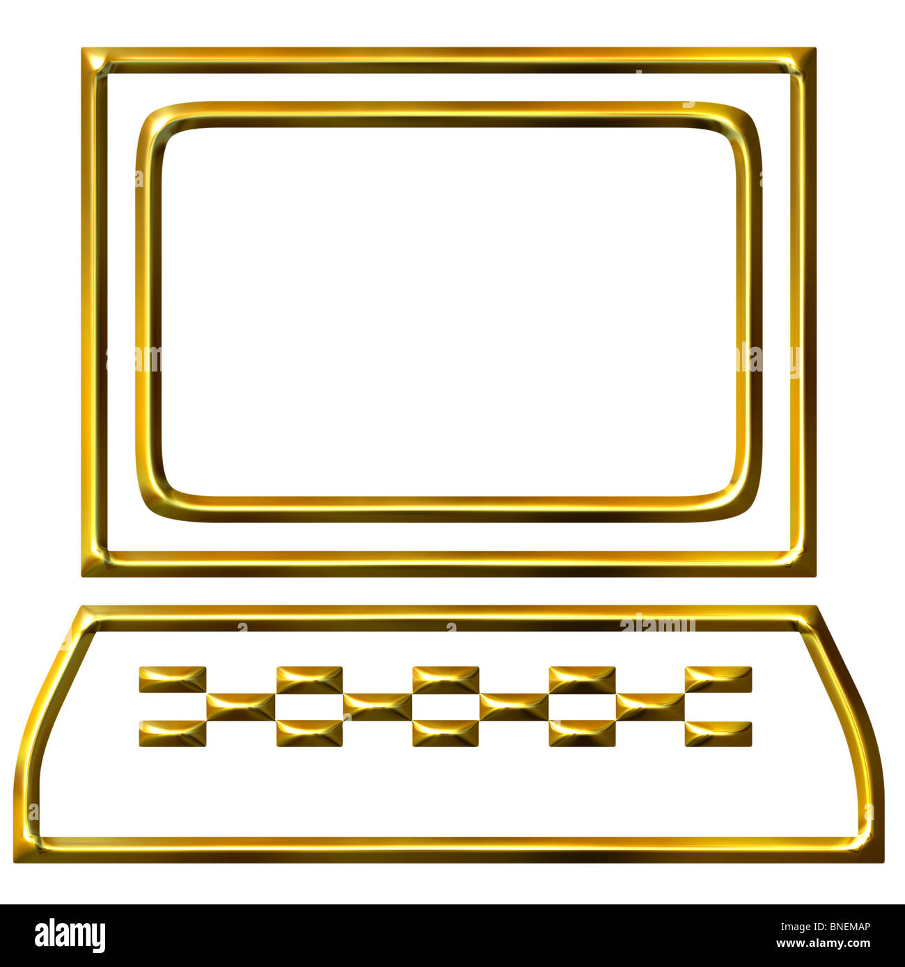3d golden computer Stock Photo - Alamy