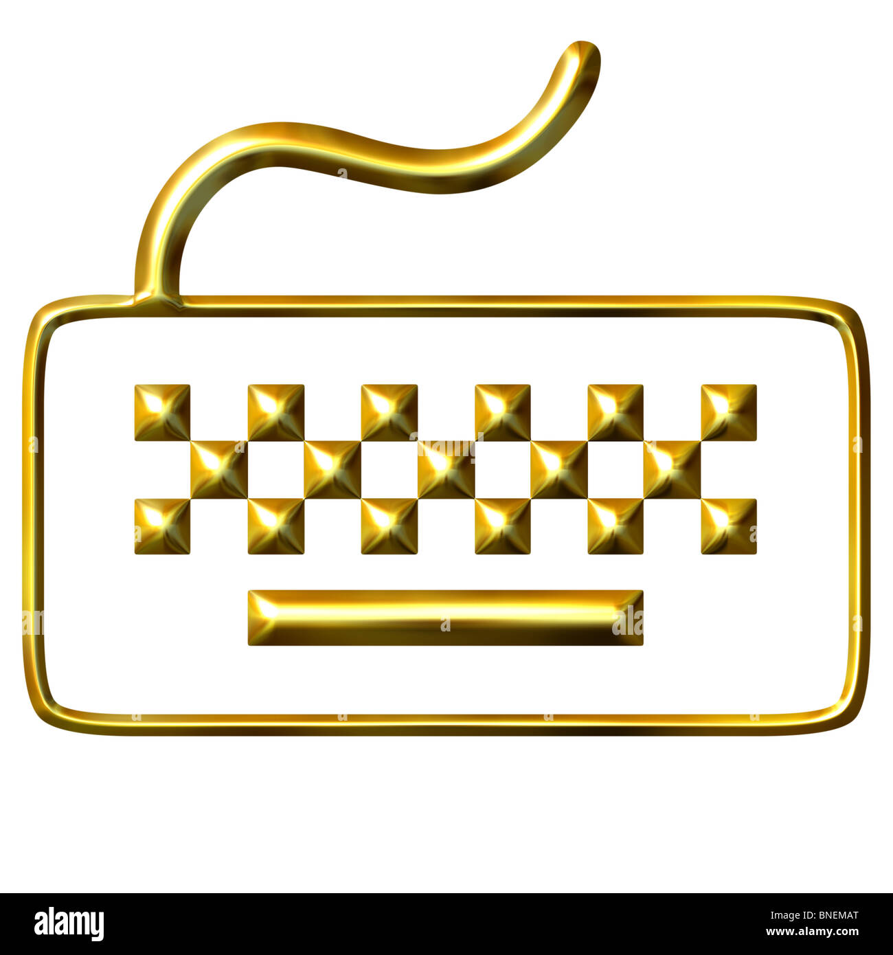 3d golden keyboard Stock Photo - Alamy