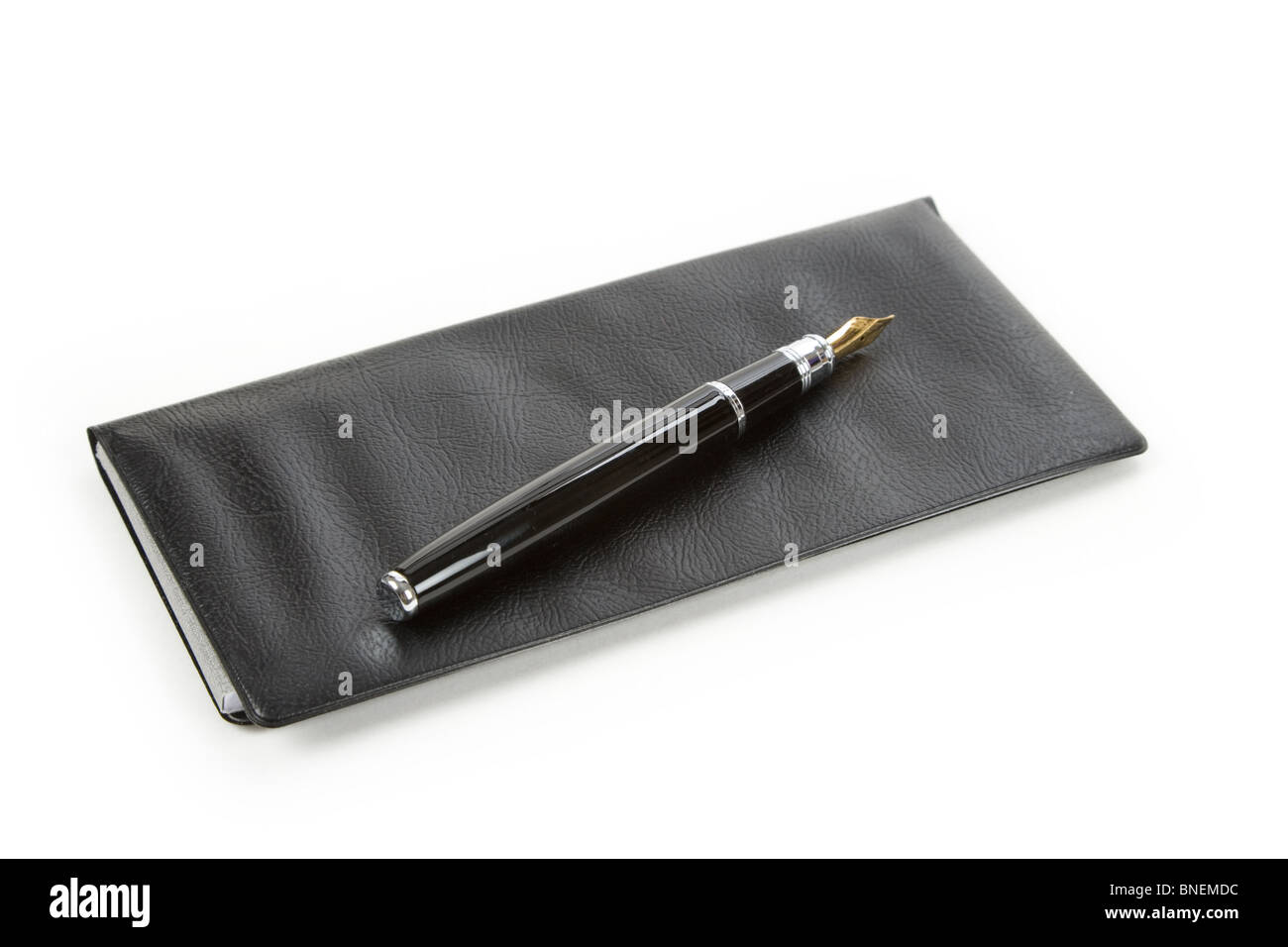 Checkbook and pen with white background Stock Photo - Alamy