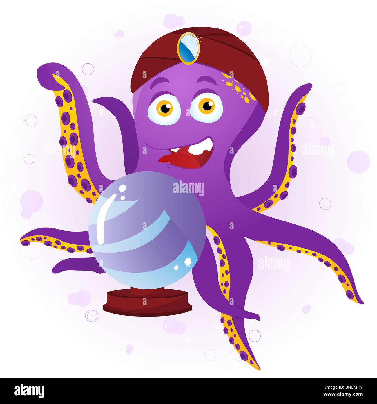 Octopus Fortune Teller with Crystal Ball Stock Photo - Alamy