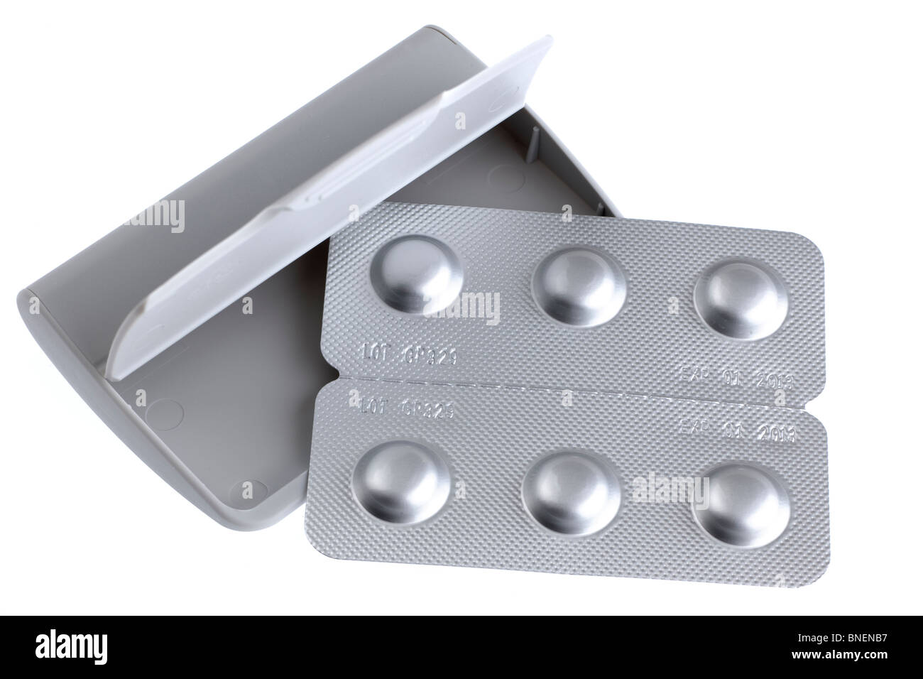 6 blister tablets and a reusable plastic wallet Stock Photo - Alamy