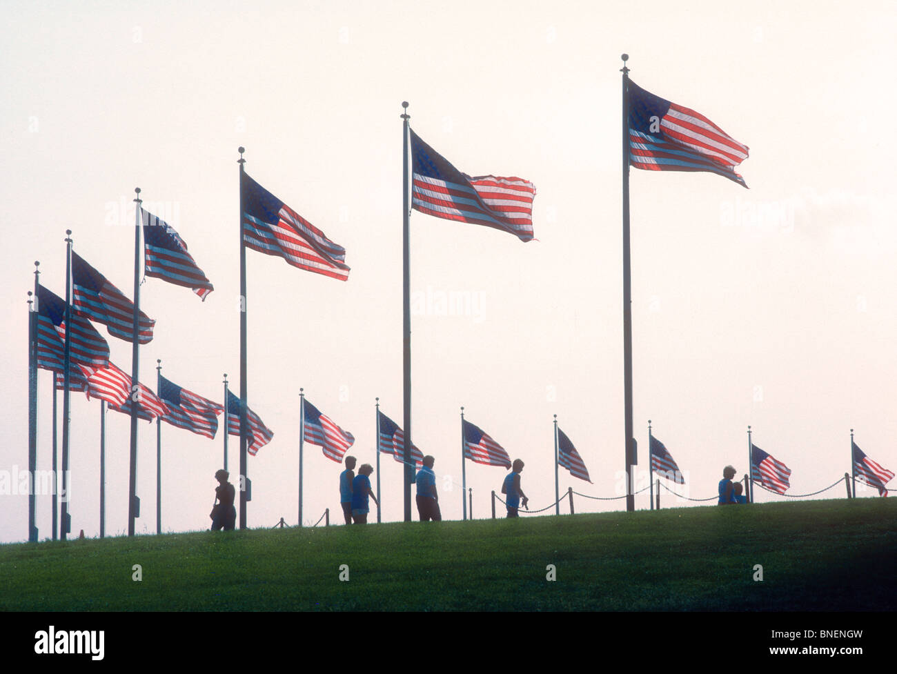 Flags at the Washington Monument DC Stock Photo - Alamy