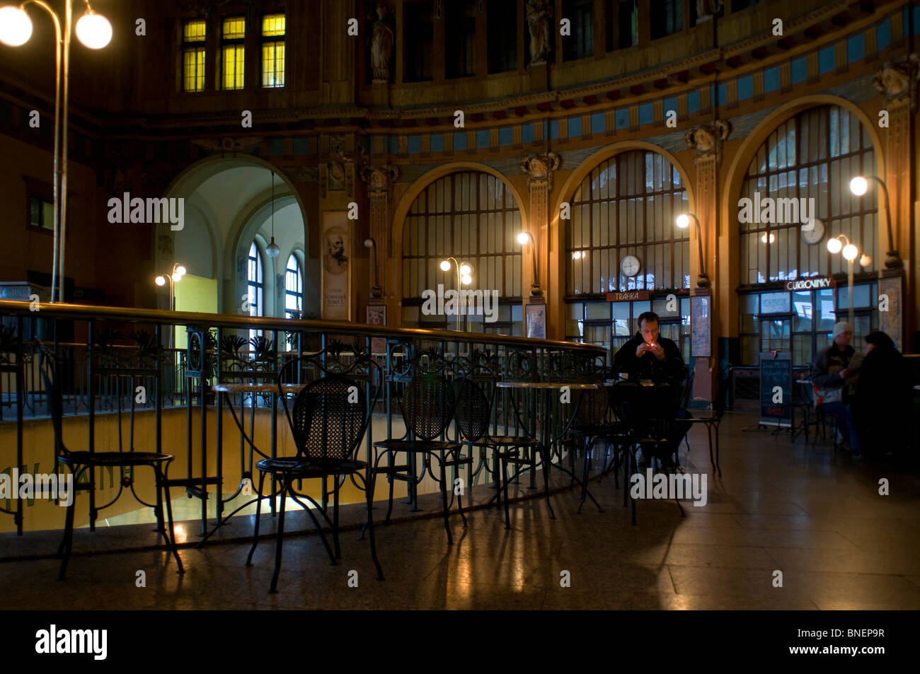 The main hall of the Art-Nouveau station building (Fantova budova) at ...