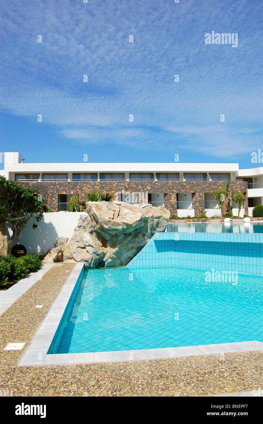 Swimming pool at luxury villas, Crete, Greece Stock Photo - Alamy