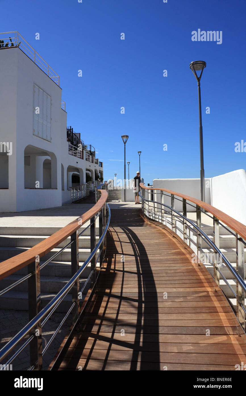 Walkway from Balmins beach to D'Aiguadolç marina Sitges, Catalonia ...