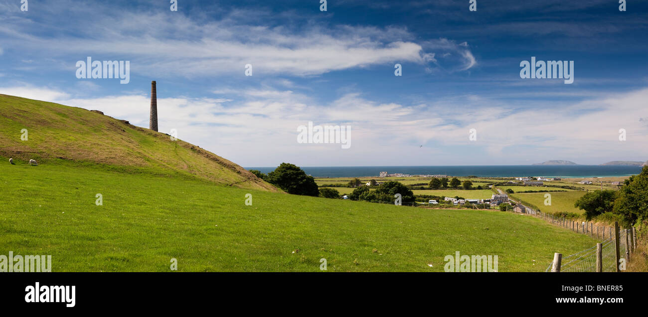 UK, Wales, Llanengan, ventilation chimney of Tan yr allt Lead Mine ...