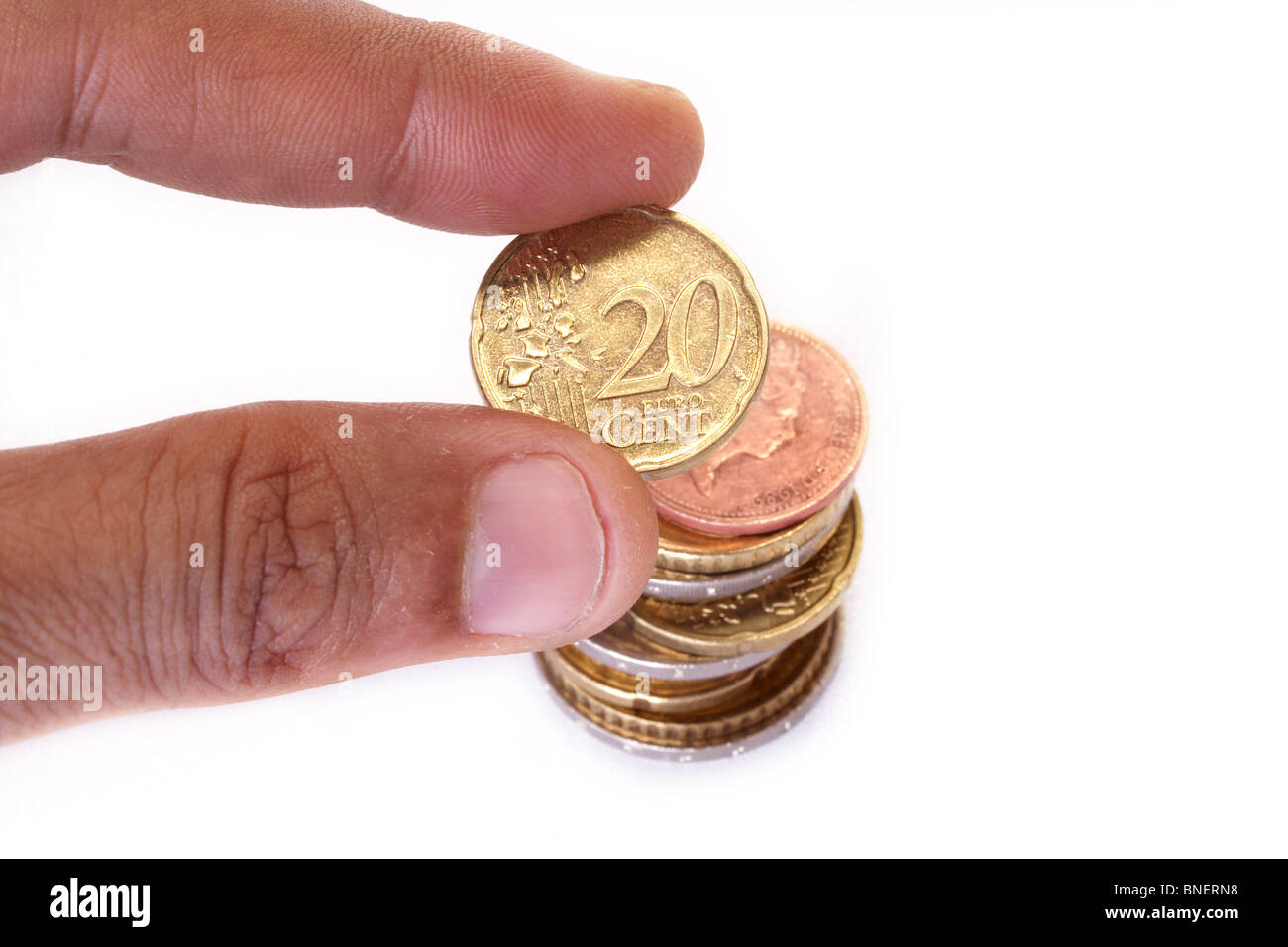 Money Stacking Up Stock Photo - Alamy
