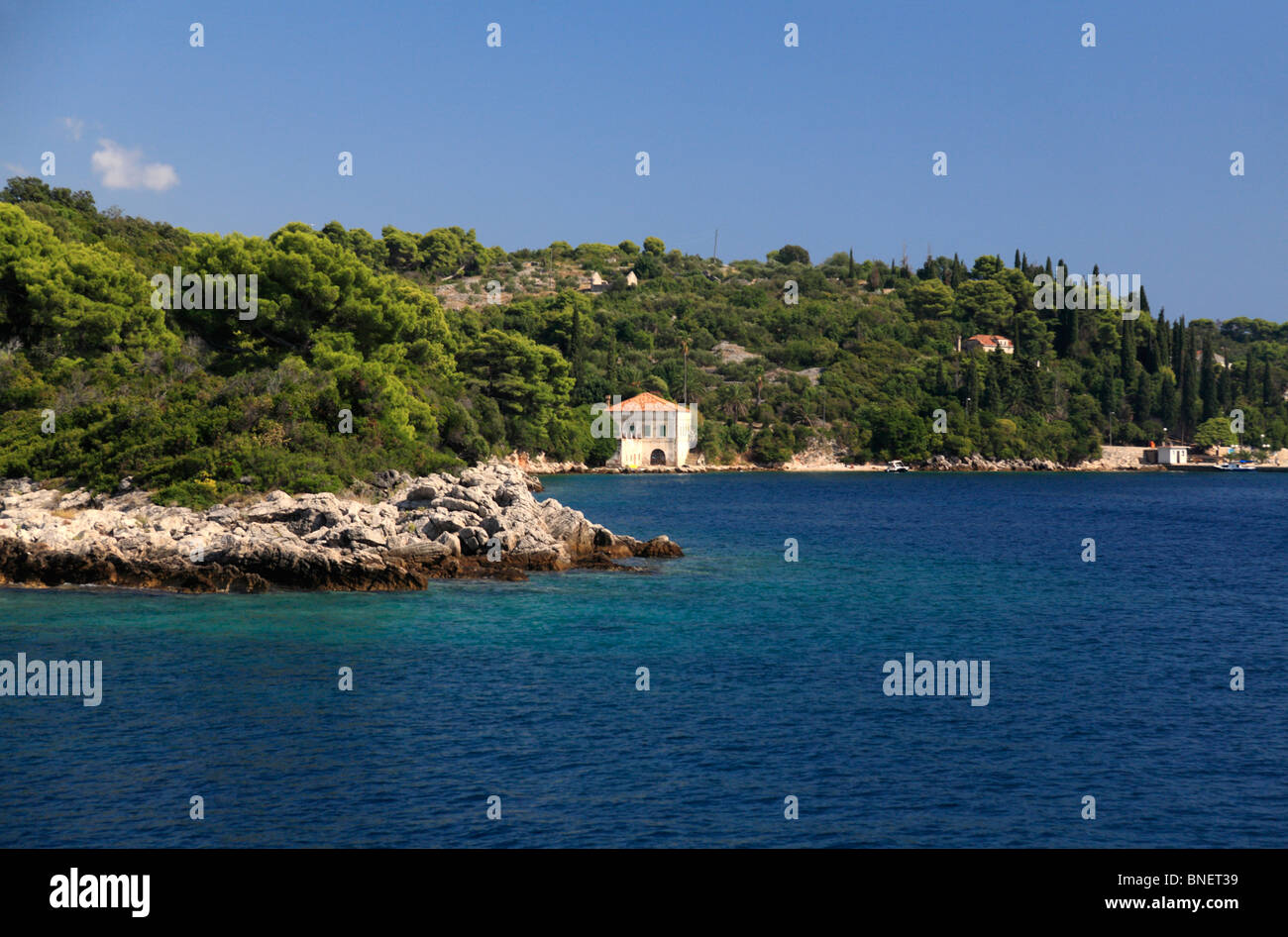 Donje Celo harbour, Kolocep, South Dalmatia Croatia one of the Elaphite ...