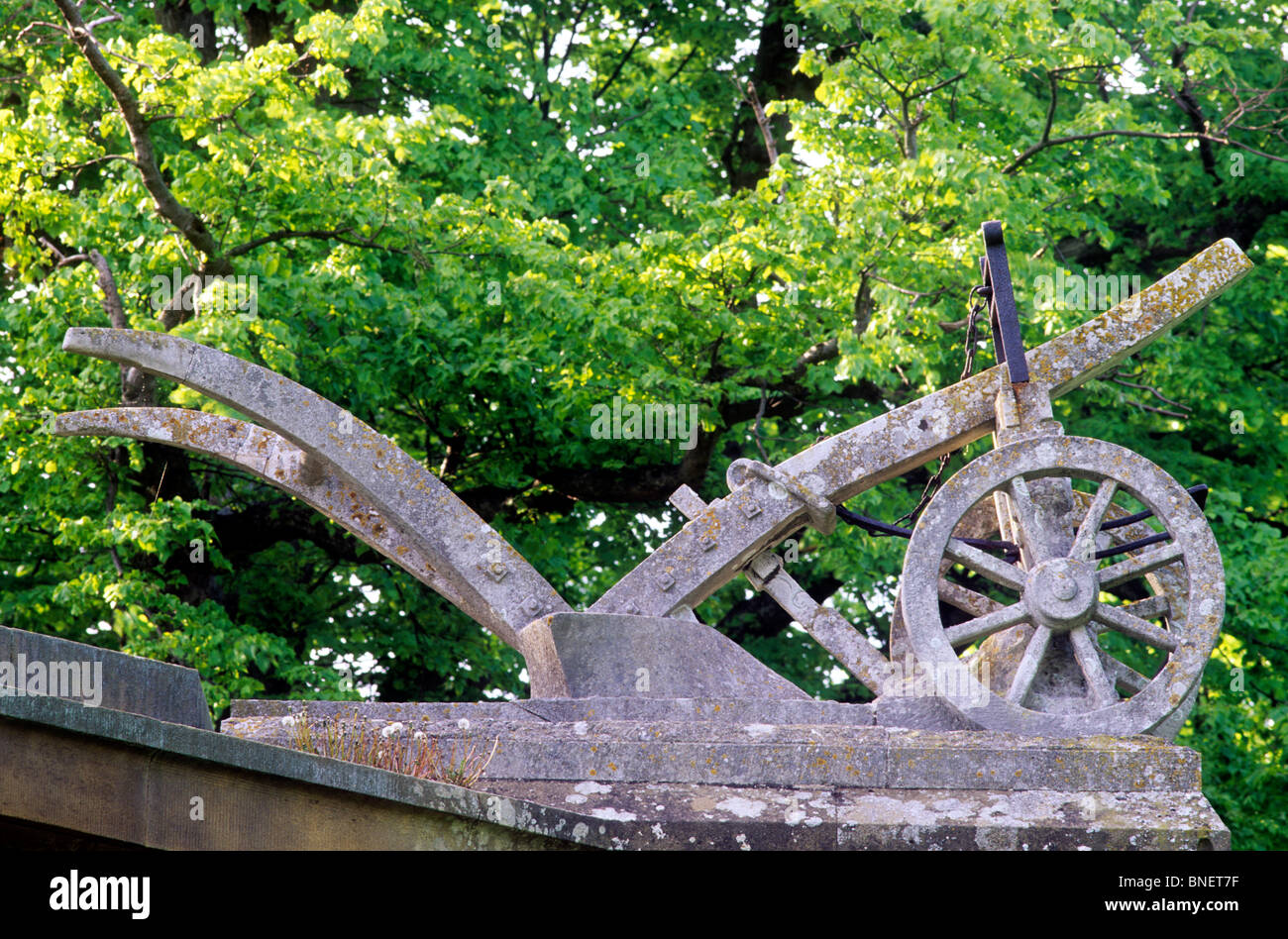 Leicester Monument, Coke of Norfolk, detail of plough, Holkham Hall ...