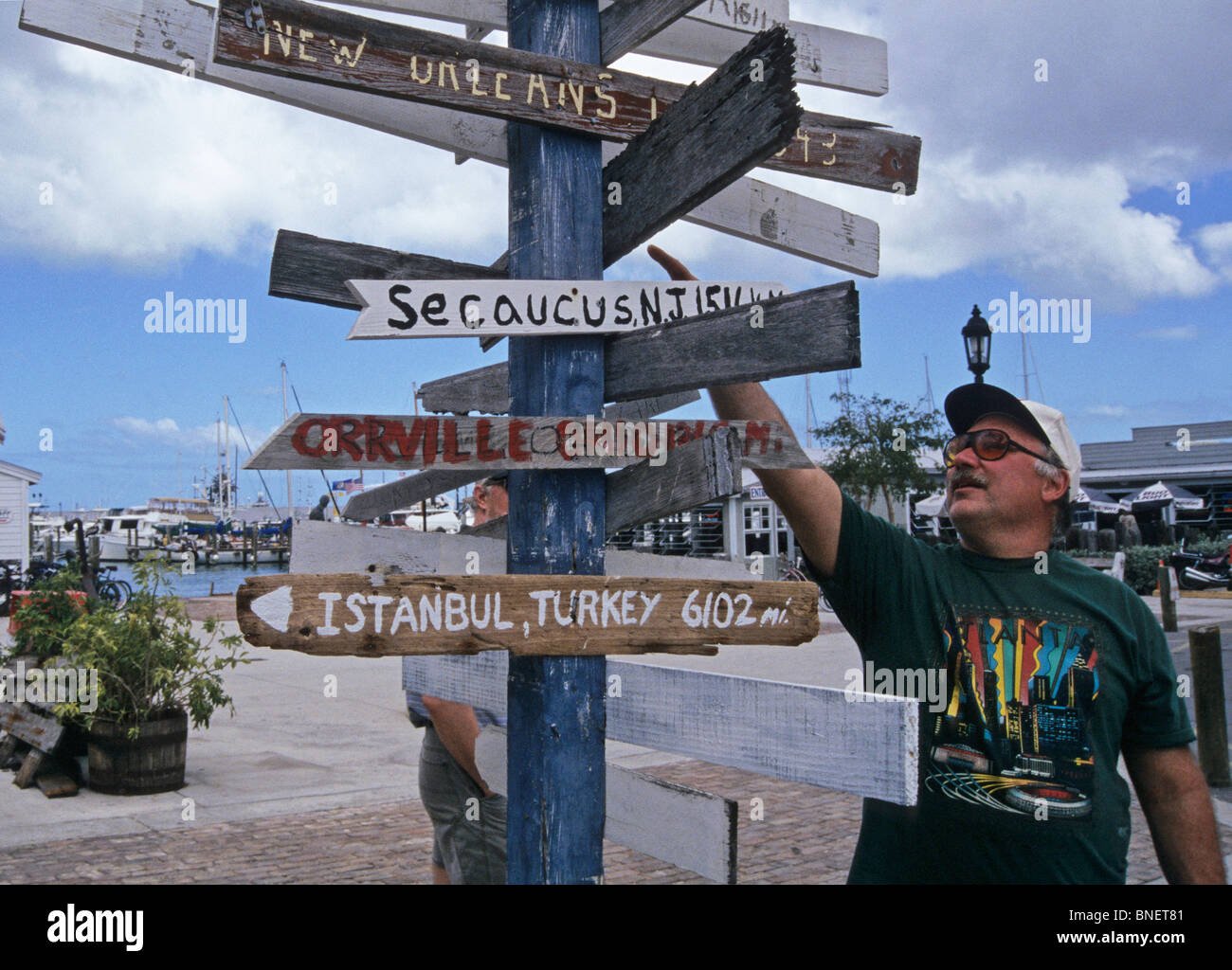 All directions sign post, Key West, Florida, USA Stock Photo - Alamy