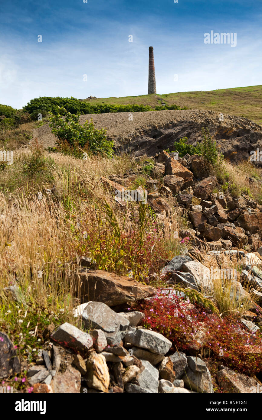 UK, Wales, Gwynedd, Llanengan, ventilation chimney of Tan 'rallt Lead ...