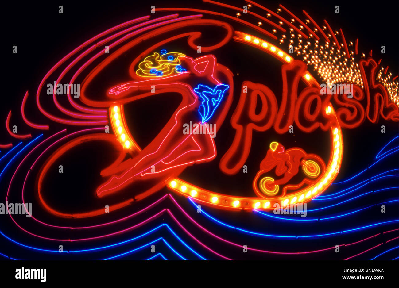 Splash neon sign in Las Vegas Stock Photo - Alamy