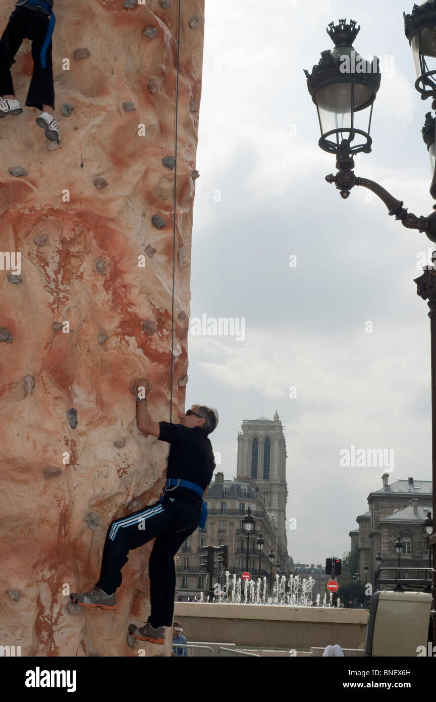 Paris, France, French Man Wall Climbing, Street Stock Photo - Alamy
