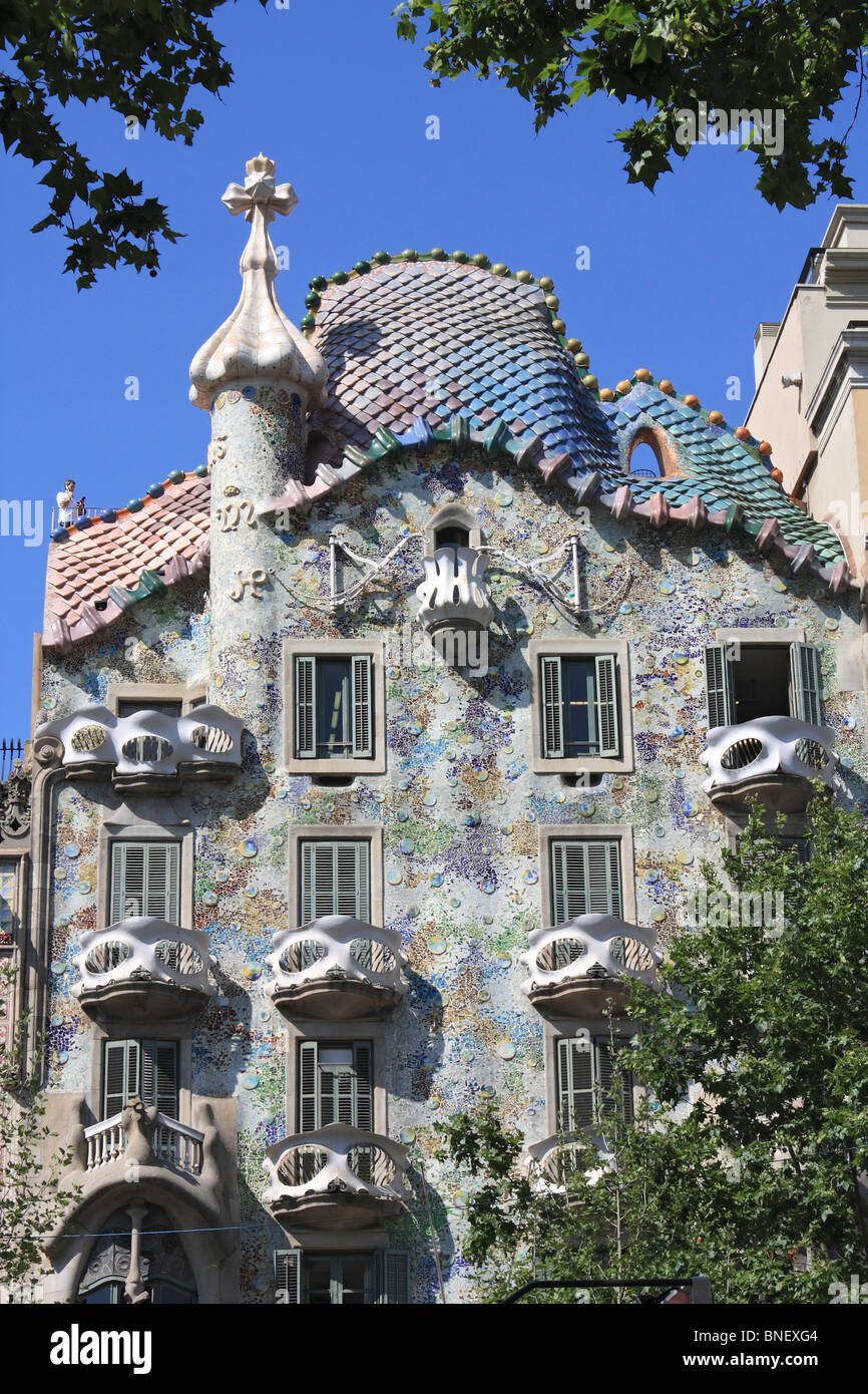 Casa Batlló building restored and designed by Antoni Gaudí in Barcelona ...