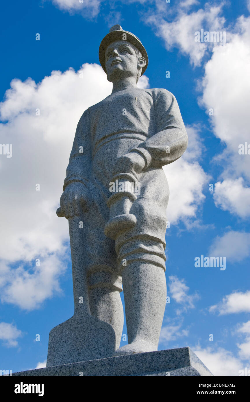 Ebbw Fawr mining memorial outside the former coal mining village of Cwm ...