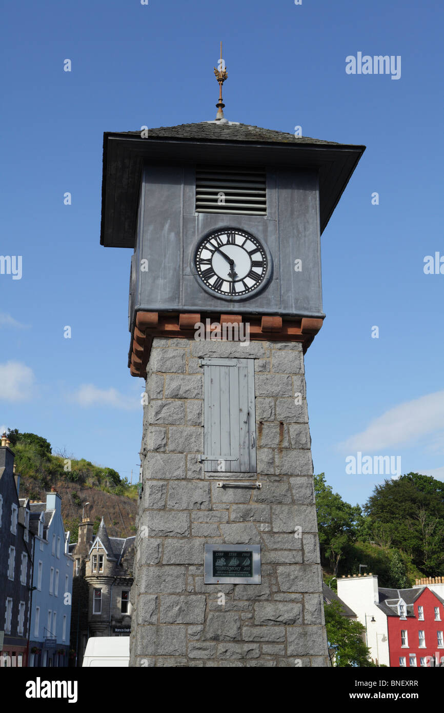 Tobermory clock tower. Scotland Stock Photo - Alamy