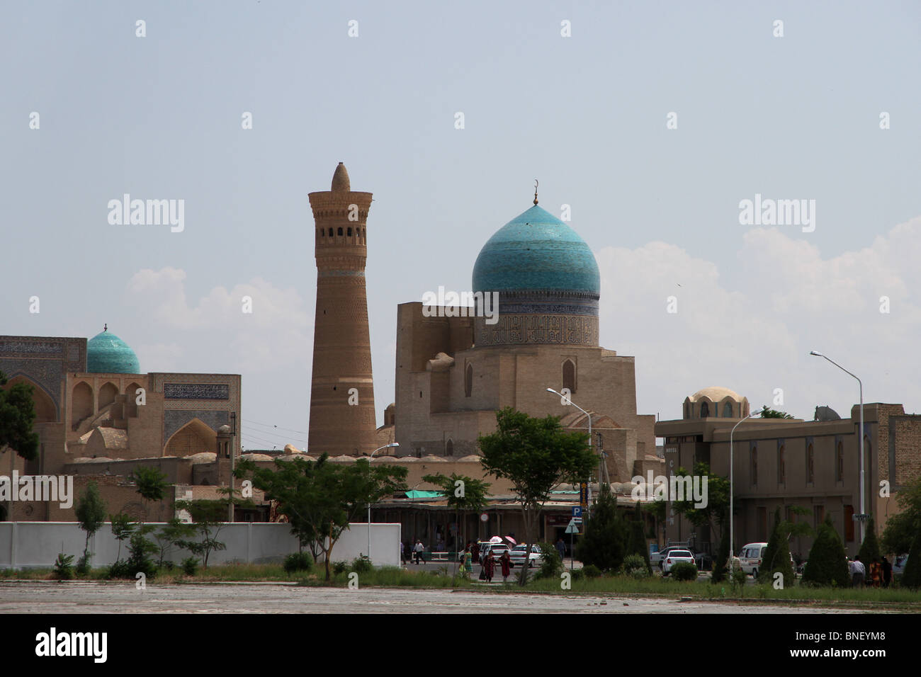 Kalyan Minaret and Masjid-i Kalân in Bukhara, Uzbekistan Stock Photo ...
