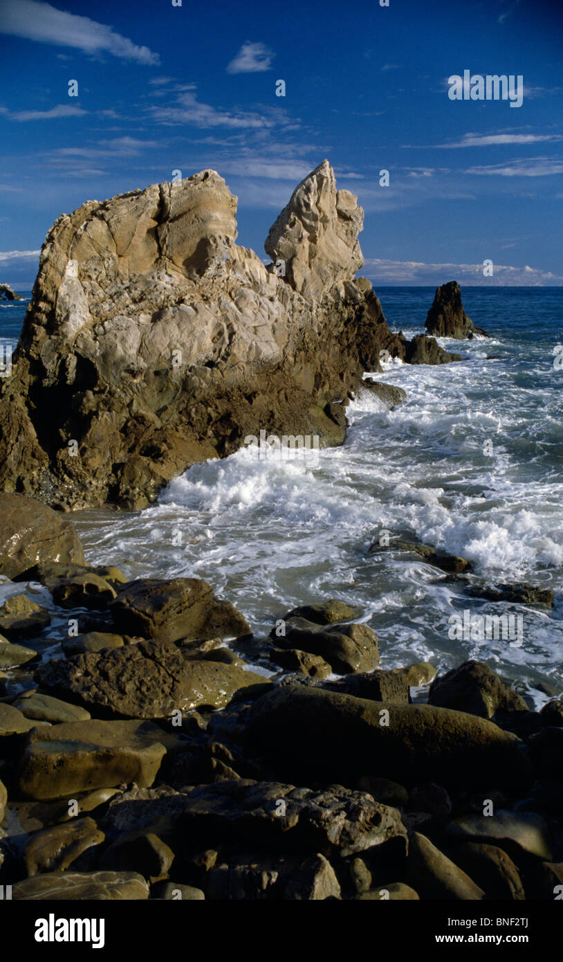Rock formations at the coast, Corona Del Mar, California, USA Stock ...