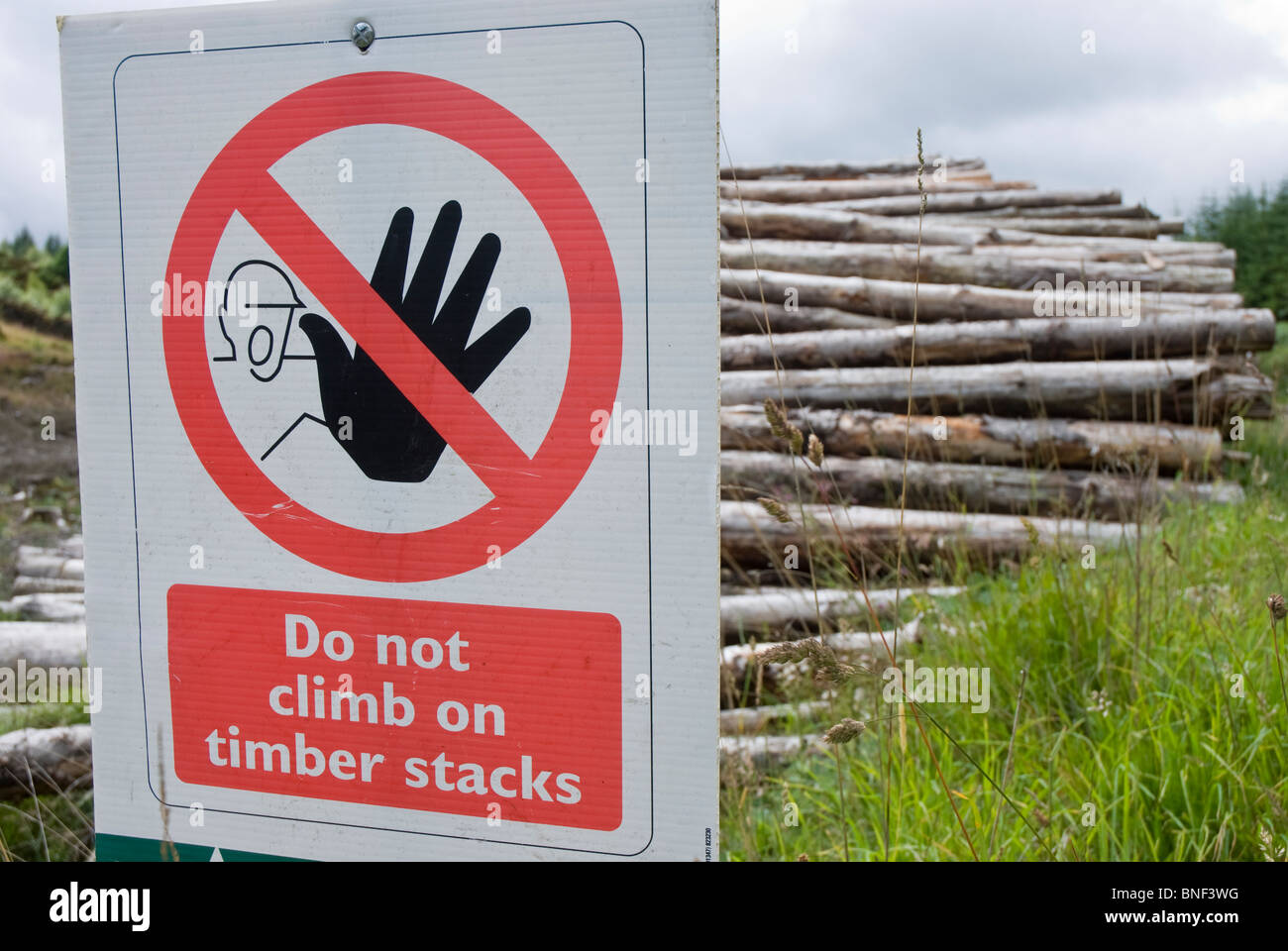 Timber warning sign hi-res stock photography and images - Alamy