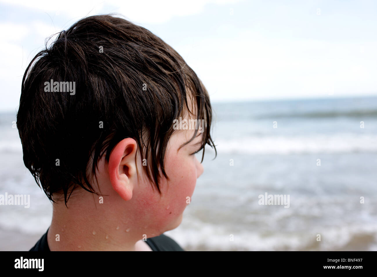 Young Boy on Beach. Model Released Stock Photo - Alamy