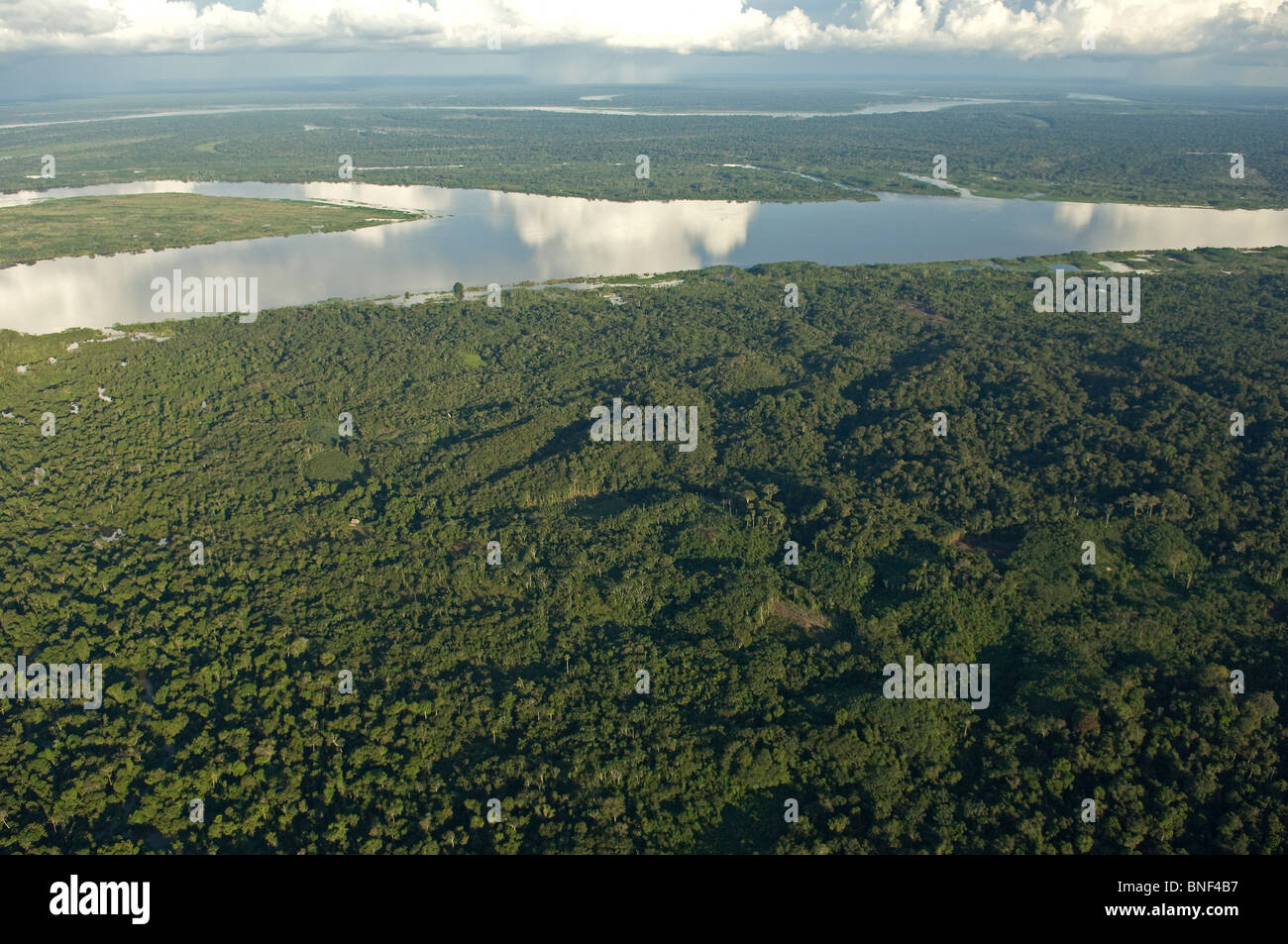 Aerial view of a river, Maranon River, Loreto Region, Peru Stock Photo ...