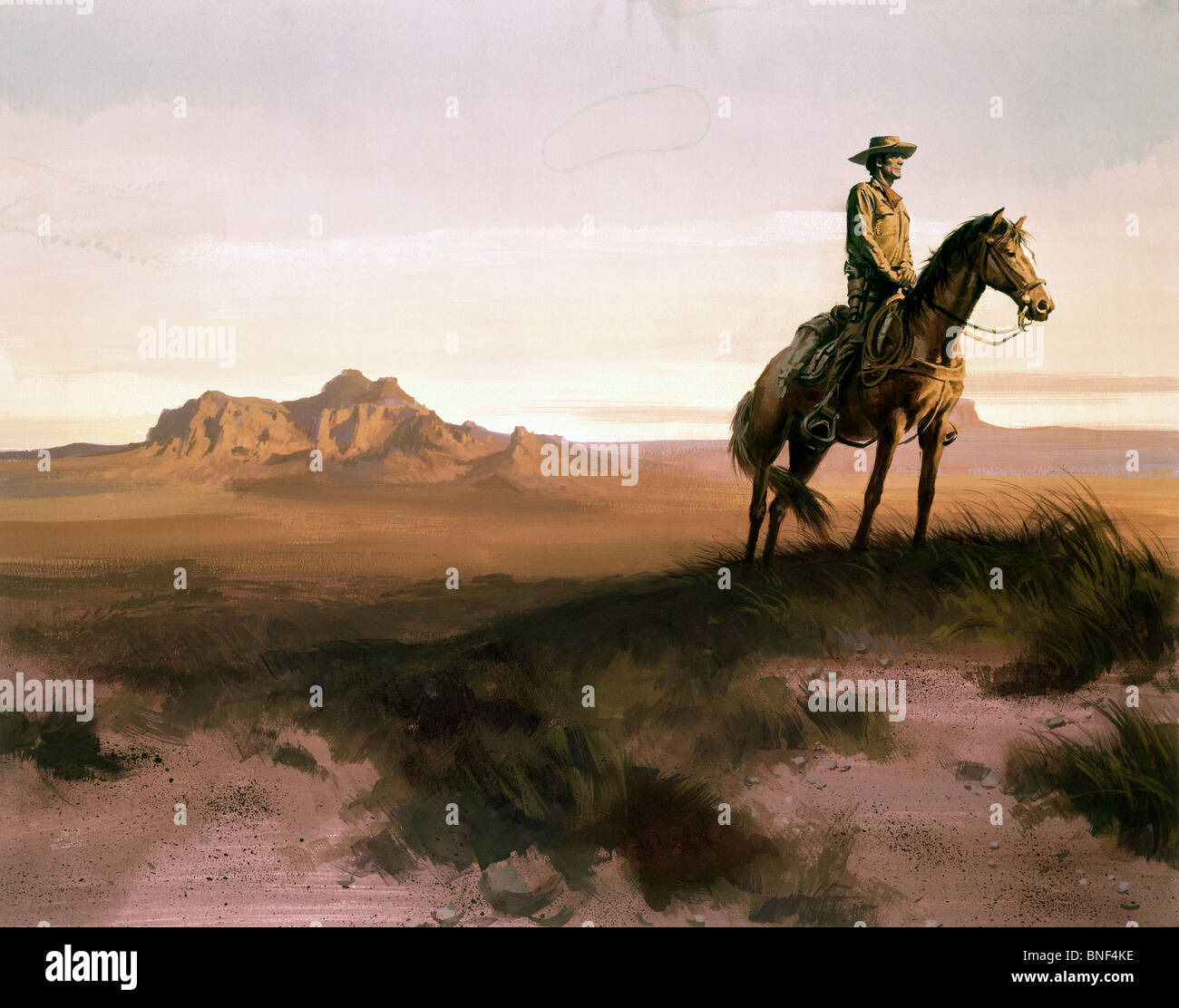 Cowboy by unknown artist Stock Photo - Alamy