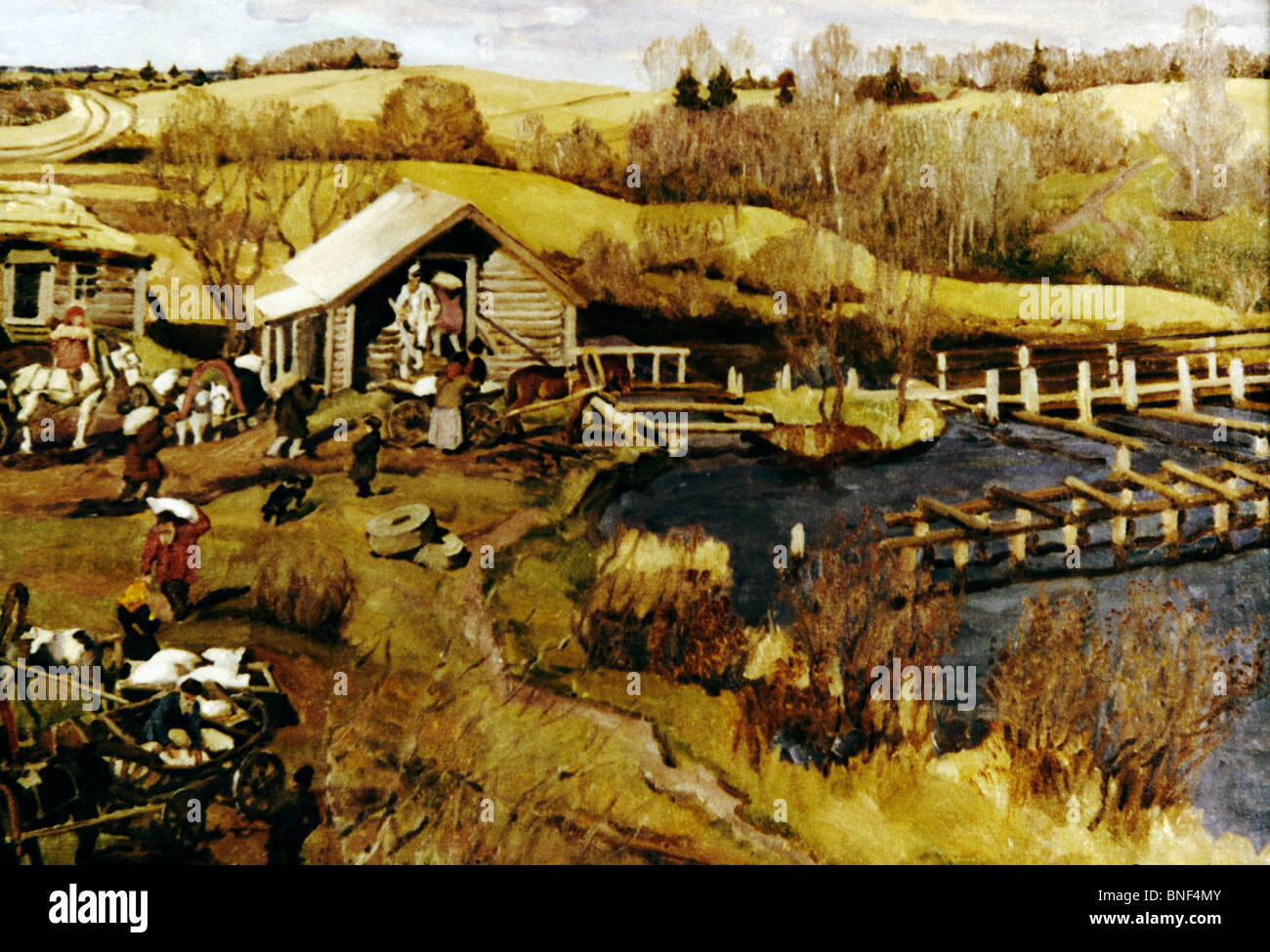 October Mill by K.Huon, 1913 Stock Photo - Alamy