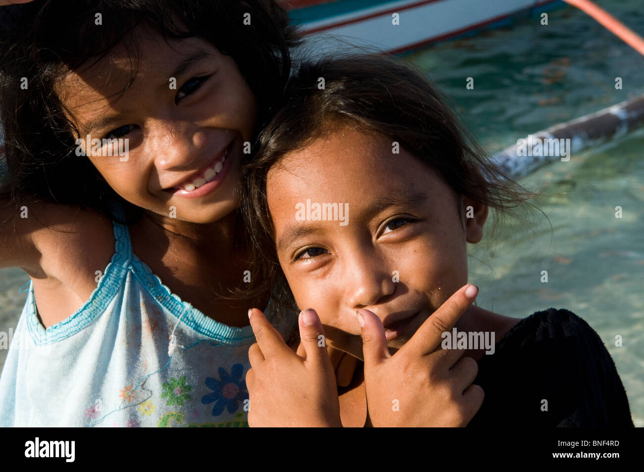 Cute Filipino children on the island of Malapascua in Cebu Stock Photo ...