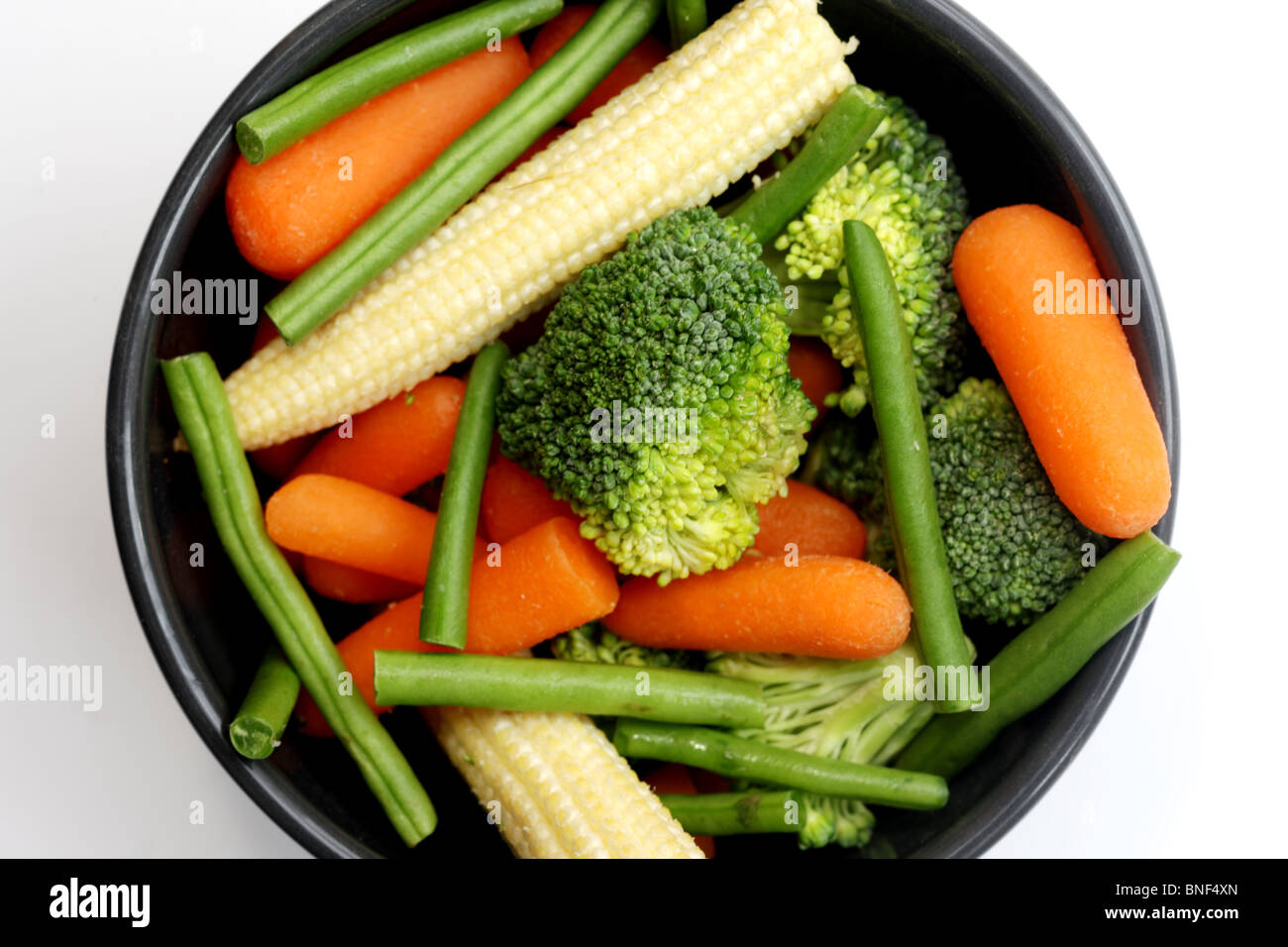 Bowl of Fresh Healthy Raw Uncooked Vegetables Against A White ...