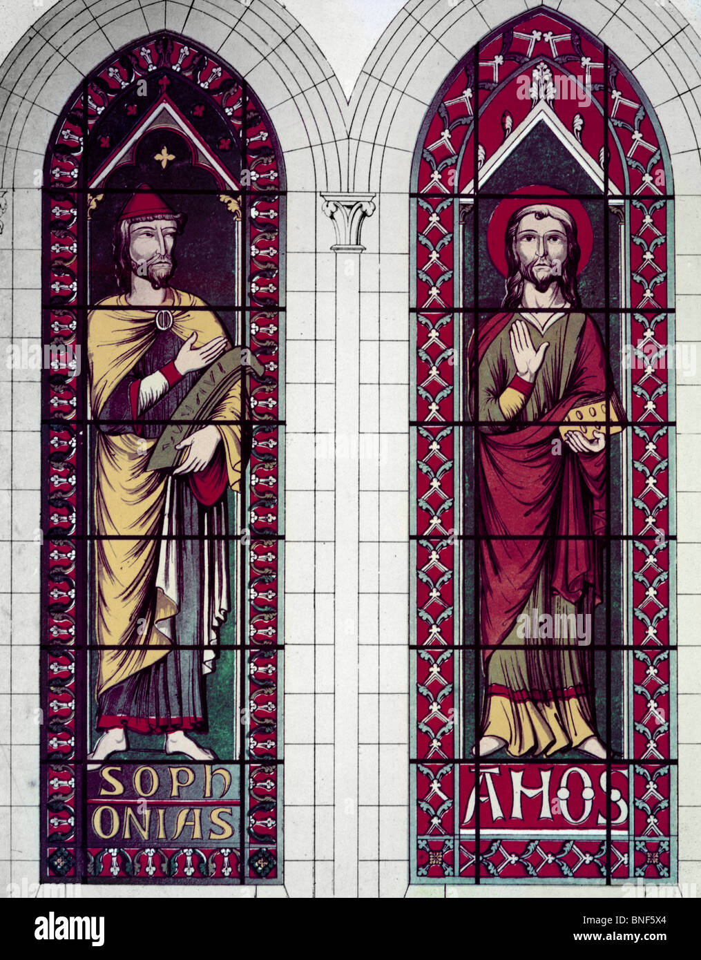 Prophets, the Sophonias And Amos, 13th Century, Stained Glass, STAINED ...