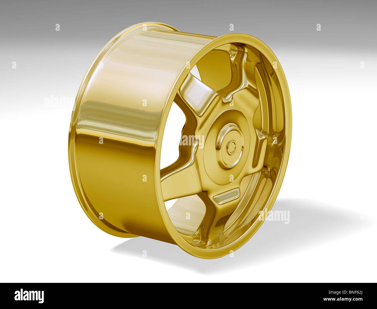 Big golden alloy wheel Stock Photo - Alamy