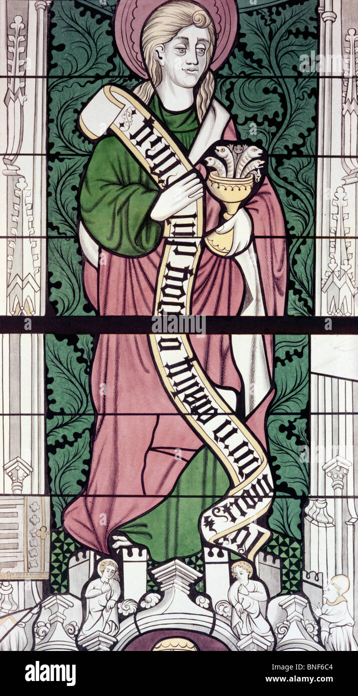 Apostle John, stained glass, 13th century Stock Photo - Alamy