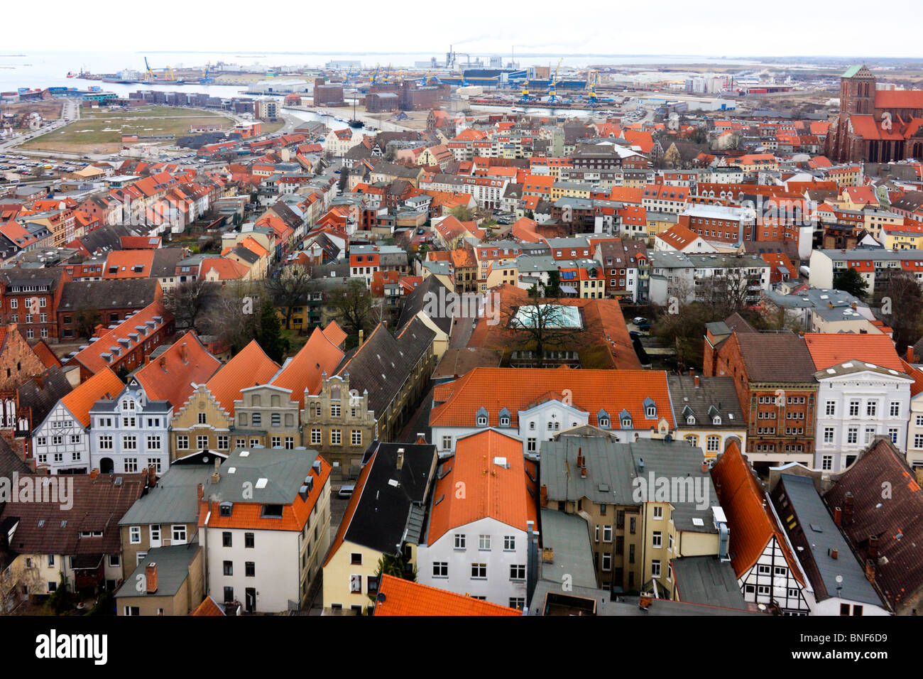 Aerial View over Wismar, Germany Stock Photo - Alamy