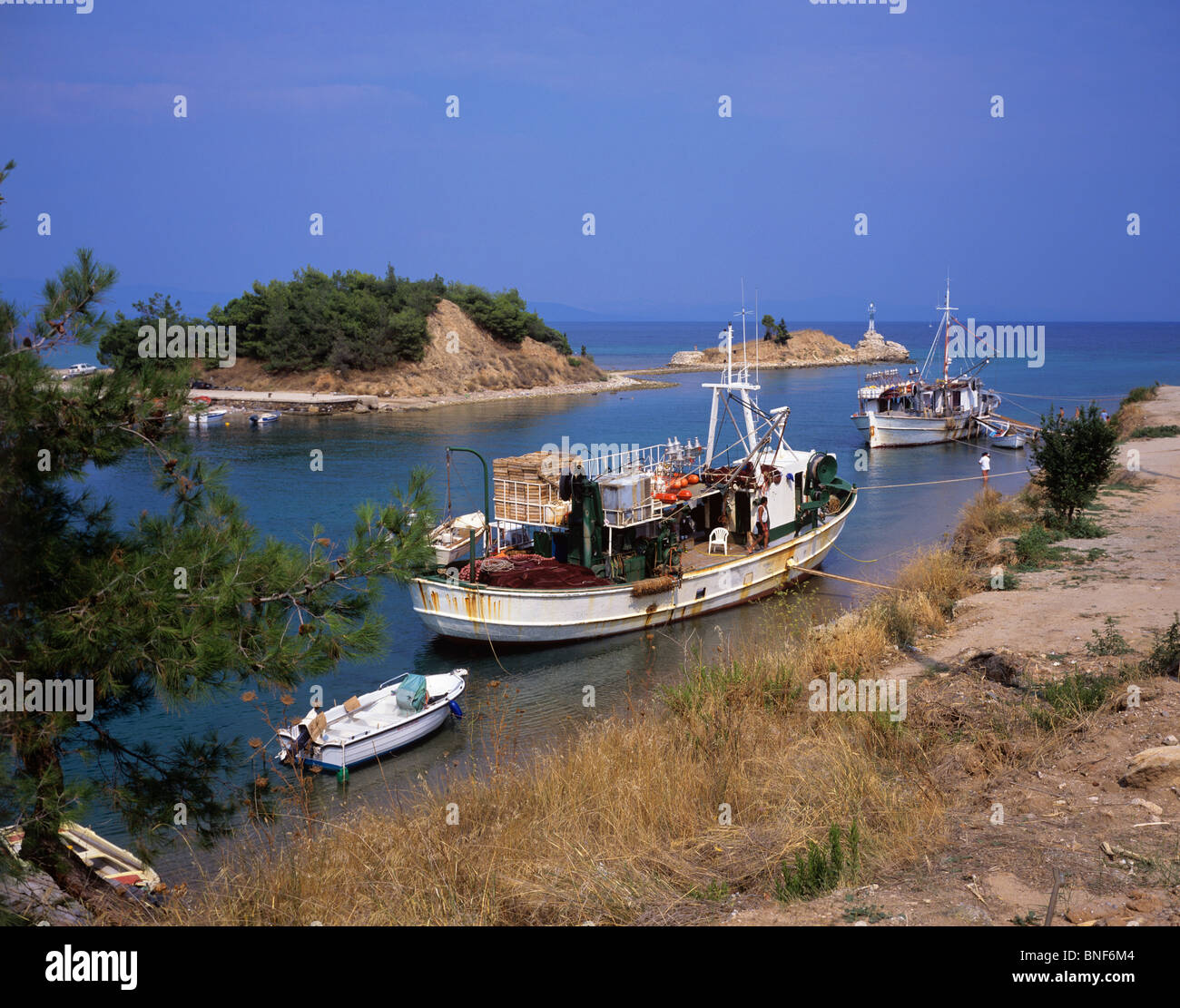 Nea Potidea - Boats on the Potidea Canal which seperates the Kassandra ...
